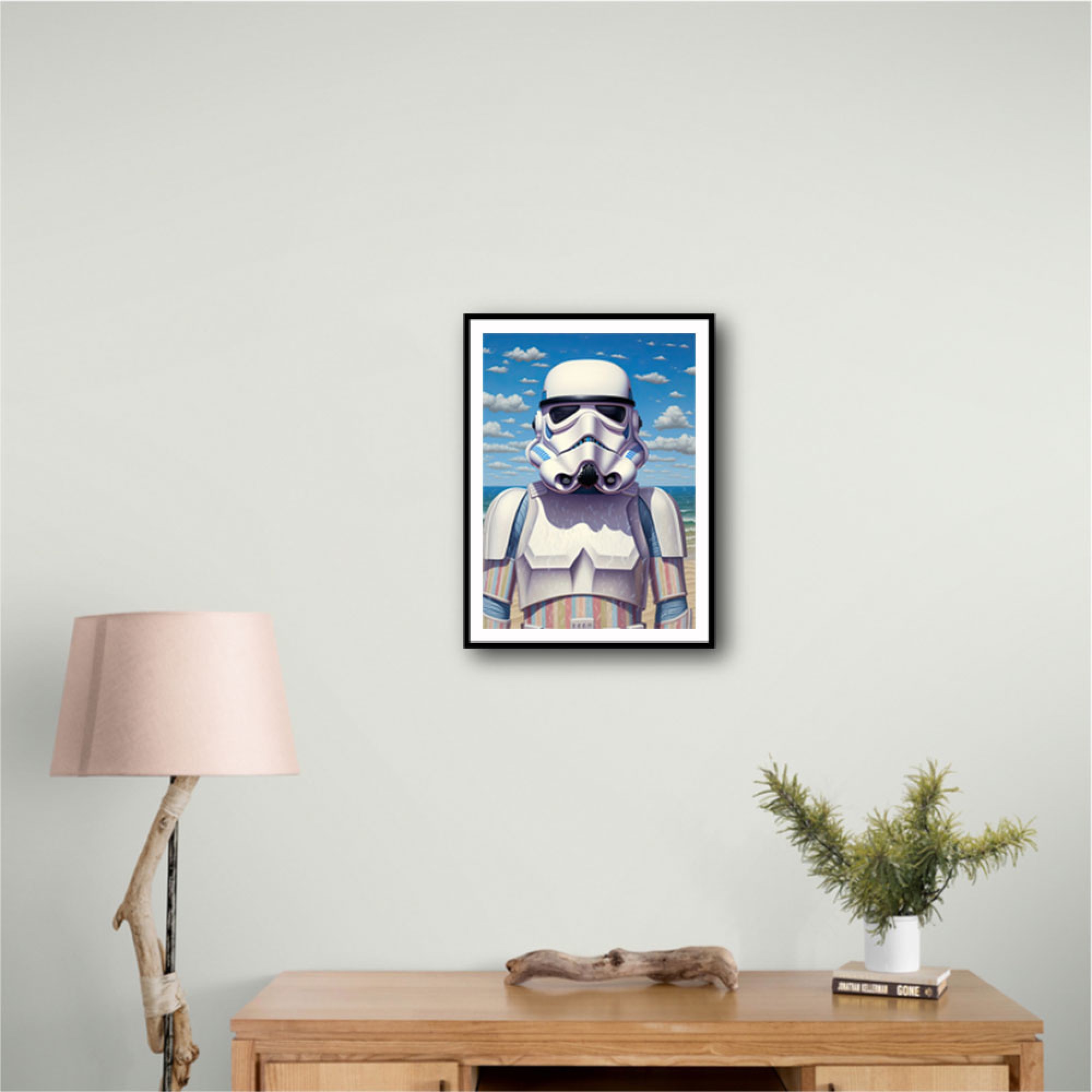 Storm Trooper At the Beach Wall Art