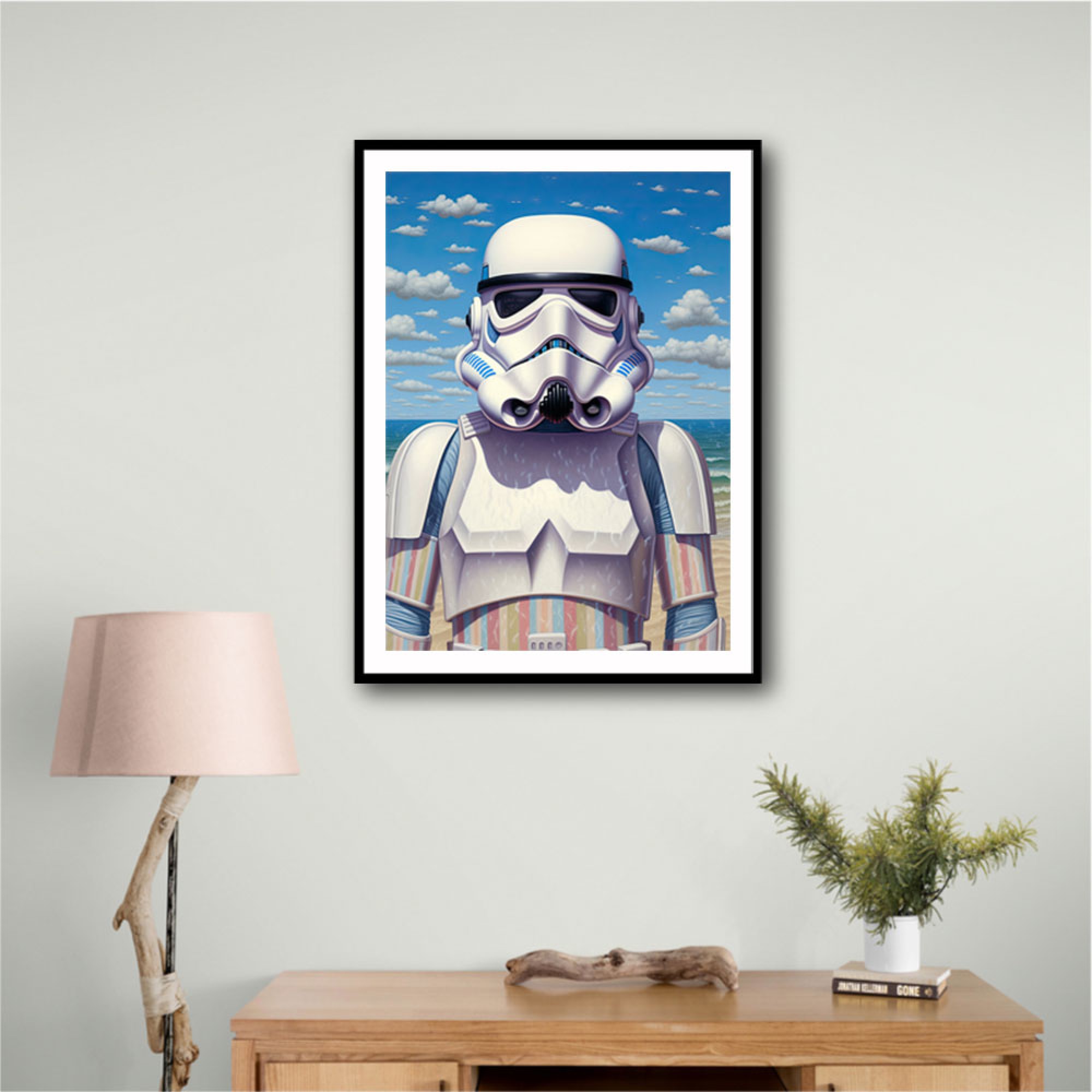 Storm Trooper At the Beach Wall Art