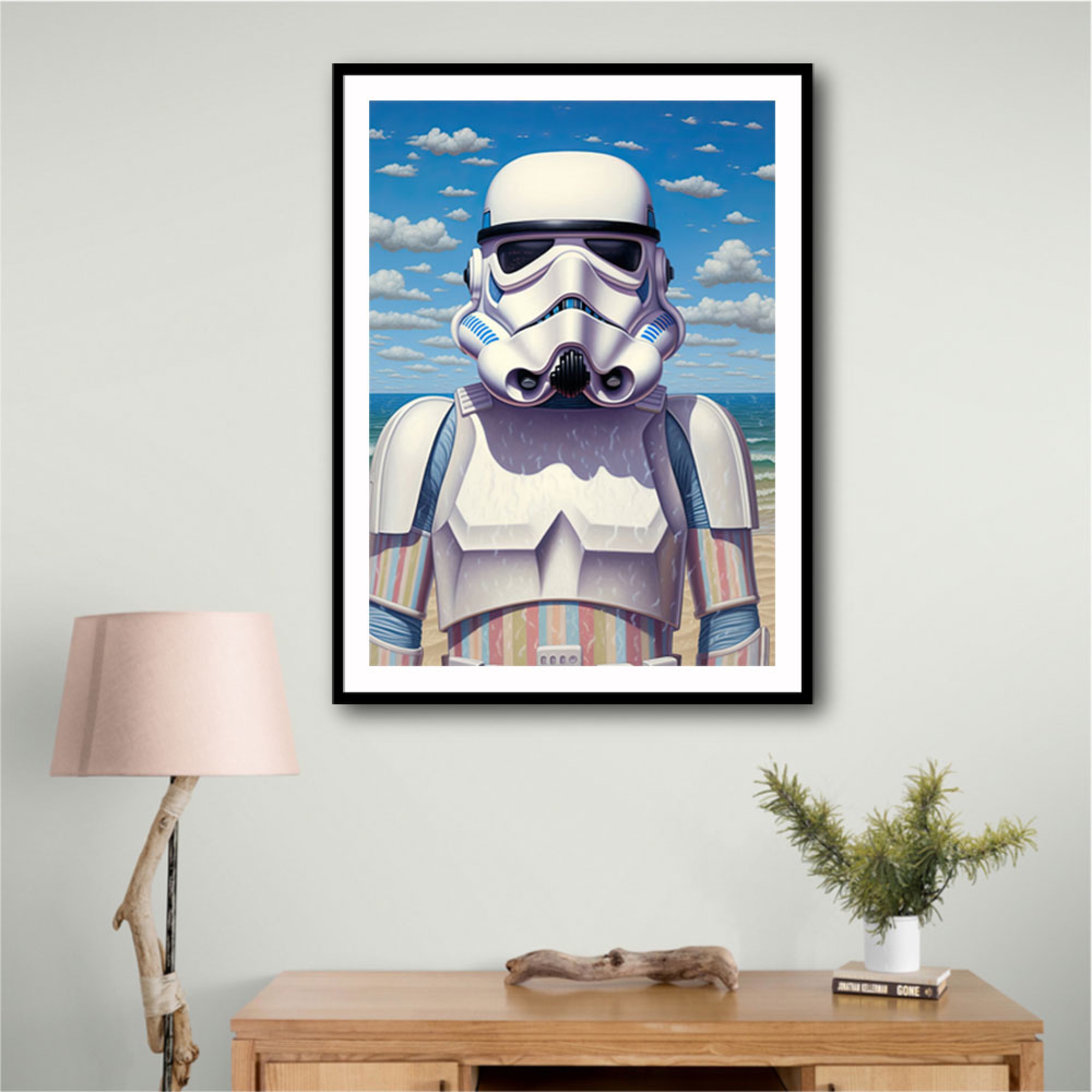 Storm Trooper At the Beach Wall Art