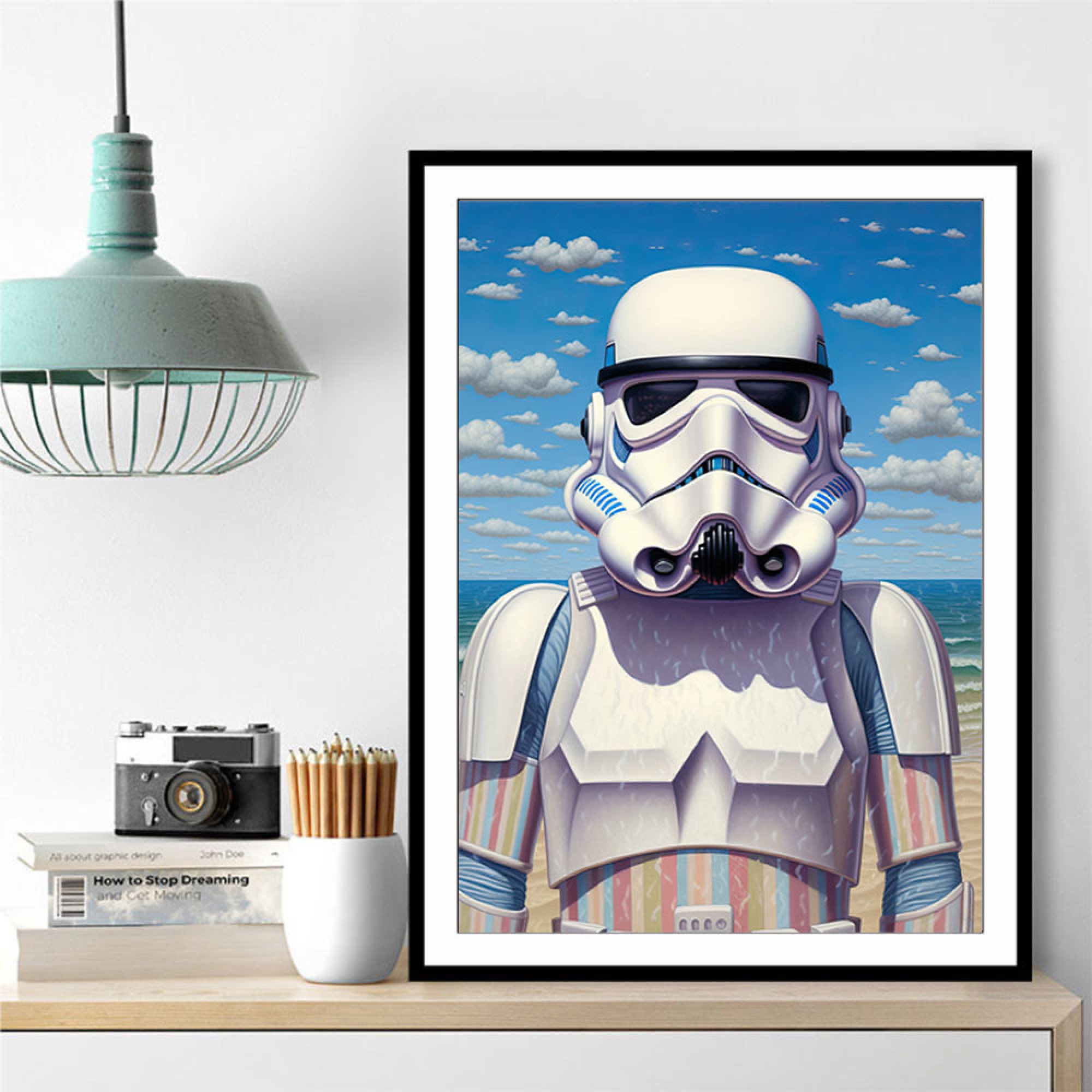 Storm Trooper At the Beach Wall Art