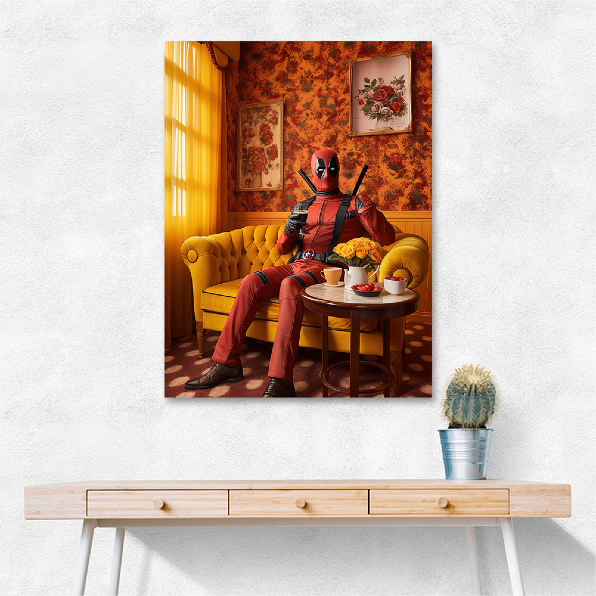 Deadpool Coffee Time Wall Art