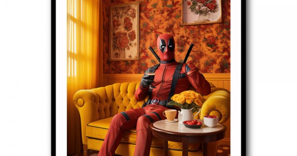Deadpool Coffee Time Wall Art