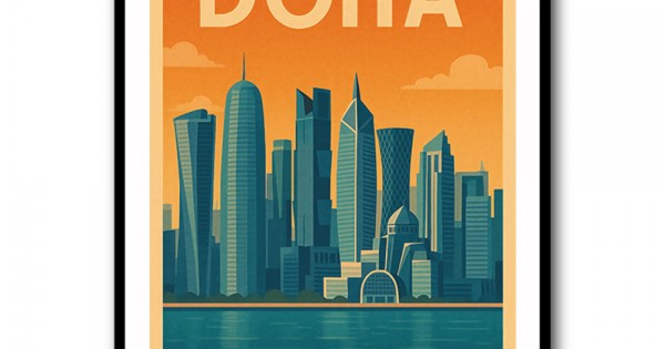Doha Travel Poster Wall Art