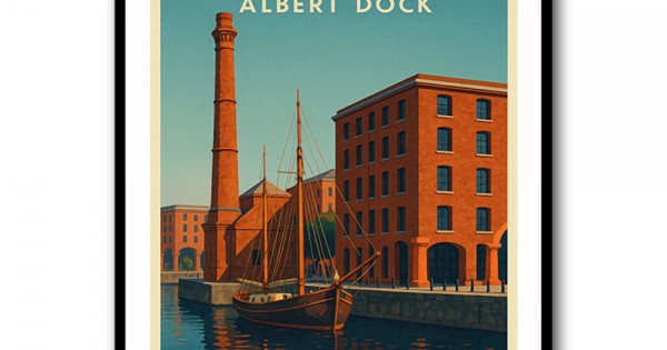 Albert Dock Liverpool Travel Poster 1 Wall Art