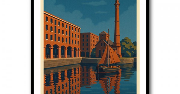 Albert Dock Liverpool Travel Poster Wall Art