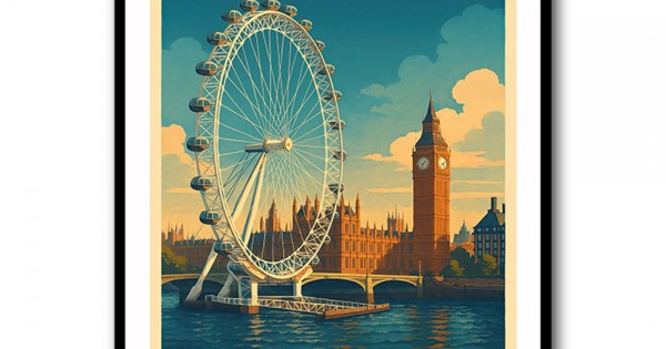 London Eye Travel Poster Wall Art