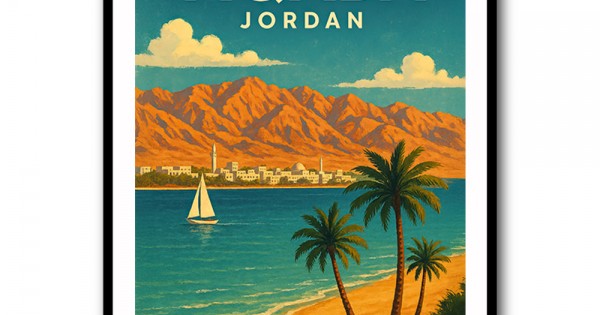 Aqaba Jordan Travel Poster Wall Art