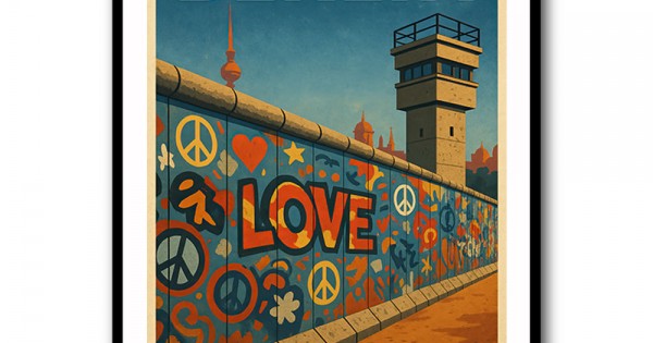 Berlin Travel Poster Featuring Berlin Wall 1 Wall Art