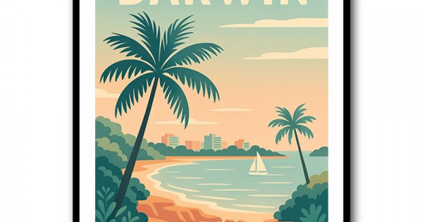 Darwin Travel Poster Wall Art