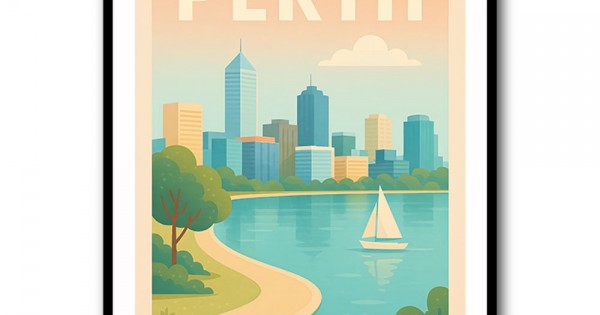Perth In Modern Colors Wall Art