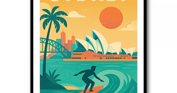 Sydney Travel Poster 2 Wall Art