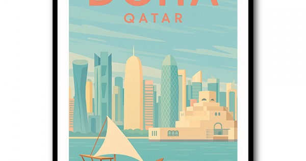 Doha Travel Poster Wall Art