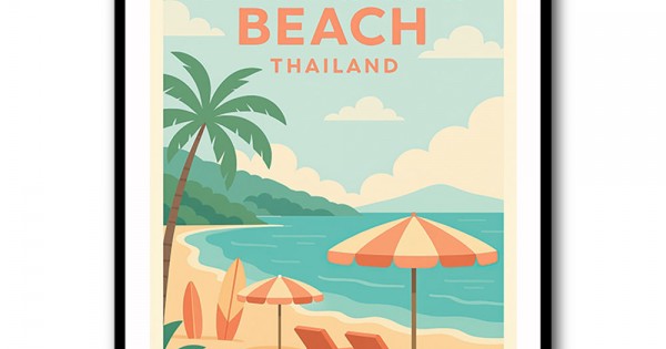 Patong Beach Thailand Travel Poster Wall Art