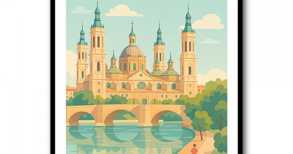 Zaragoza Travel Poster 1 Wall Art