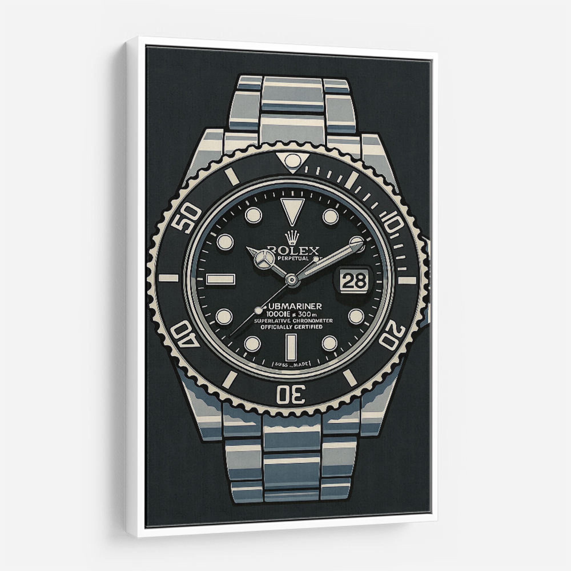 Rolex Submariner Cartoon Style Wall Art | Luxury Watch Pop Art