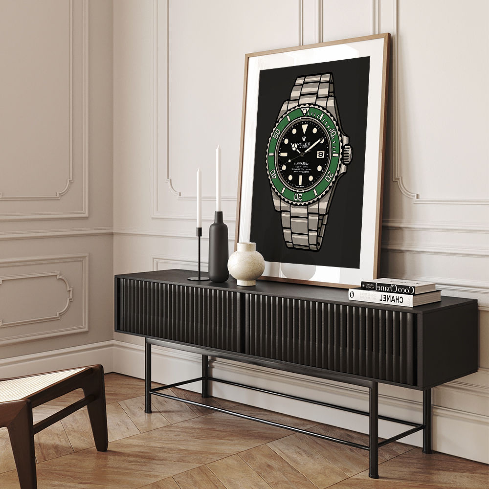 Rolex Submariner Starbucks Cartoon Style Wall Art | Artworks.ae