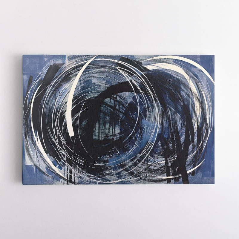 Blue Abstract Circles Wall Art