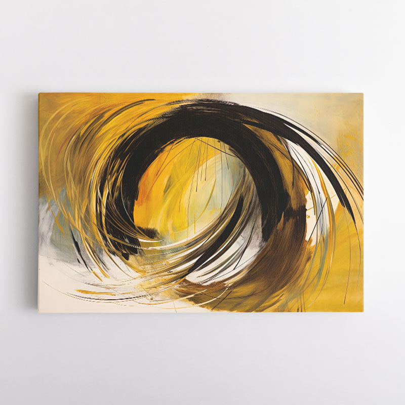 Gold Abstract Circles Wall Art