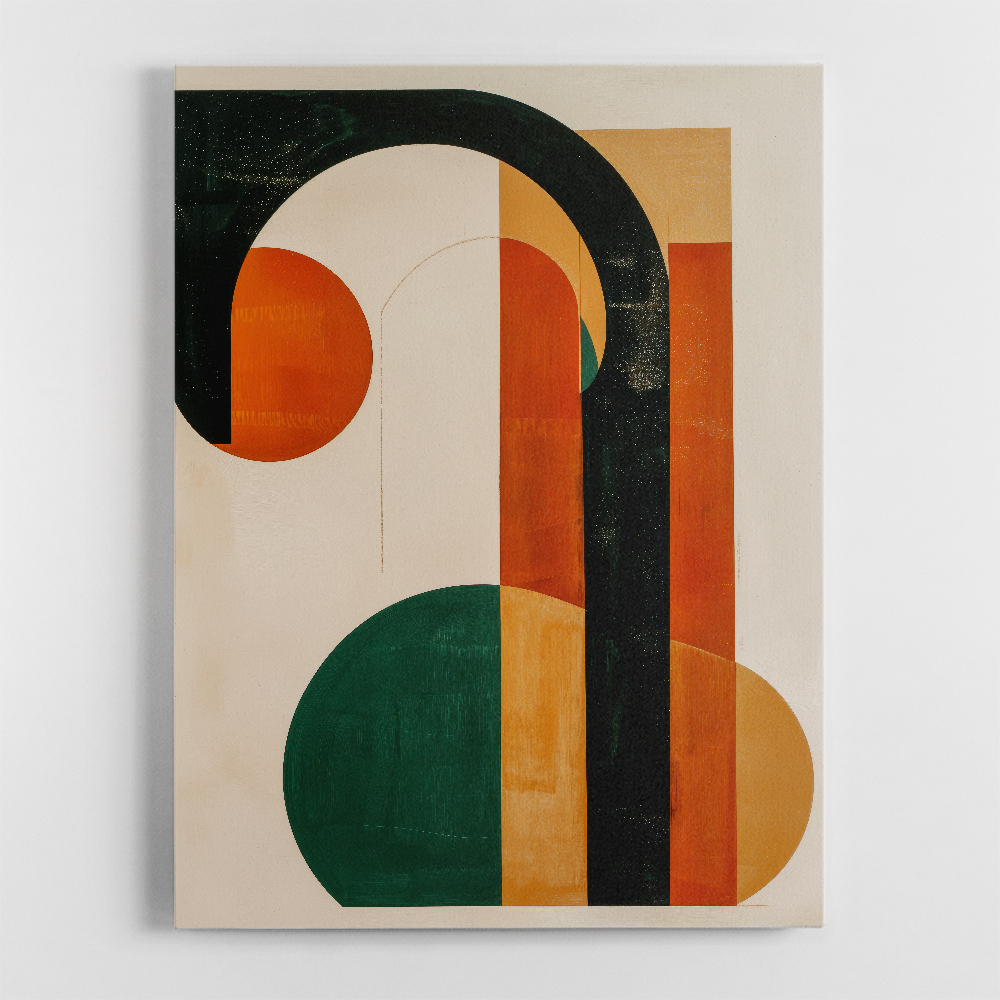Minimalist Vintage Geometric Shapes Wall Art