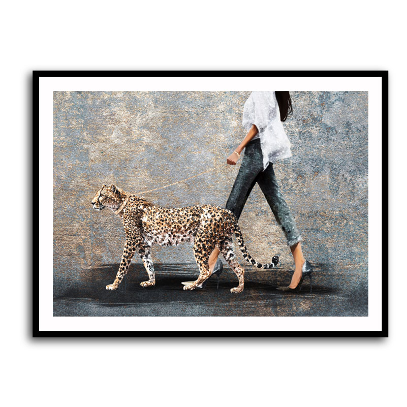 A Lady and Her Leopard Wall Art