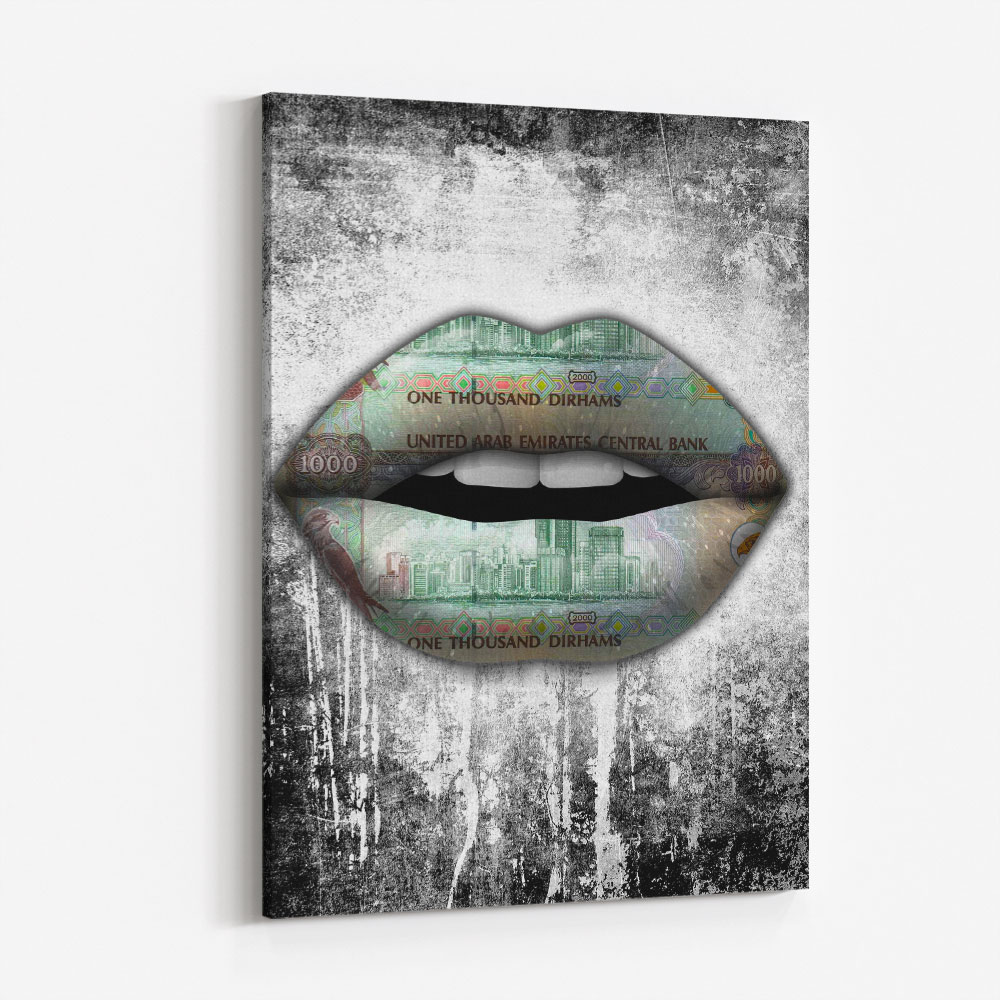 Dirham Lips Grunge Wall Art