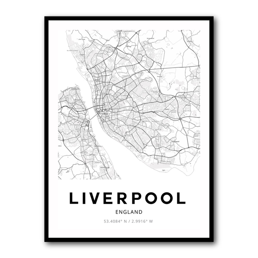 Liverpool City Map Wall Art