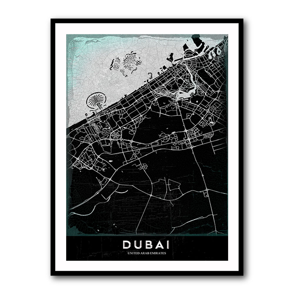 Dubai Map Wall Art