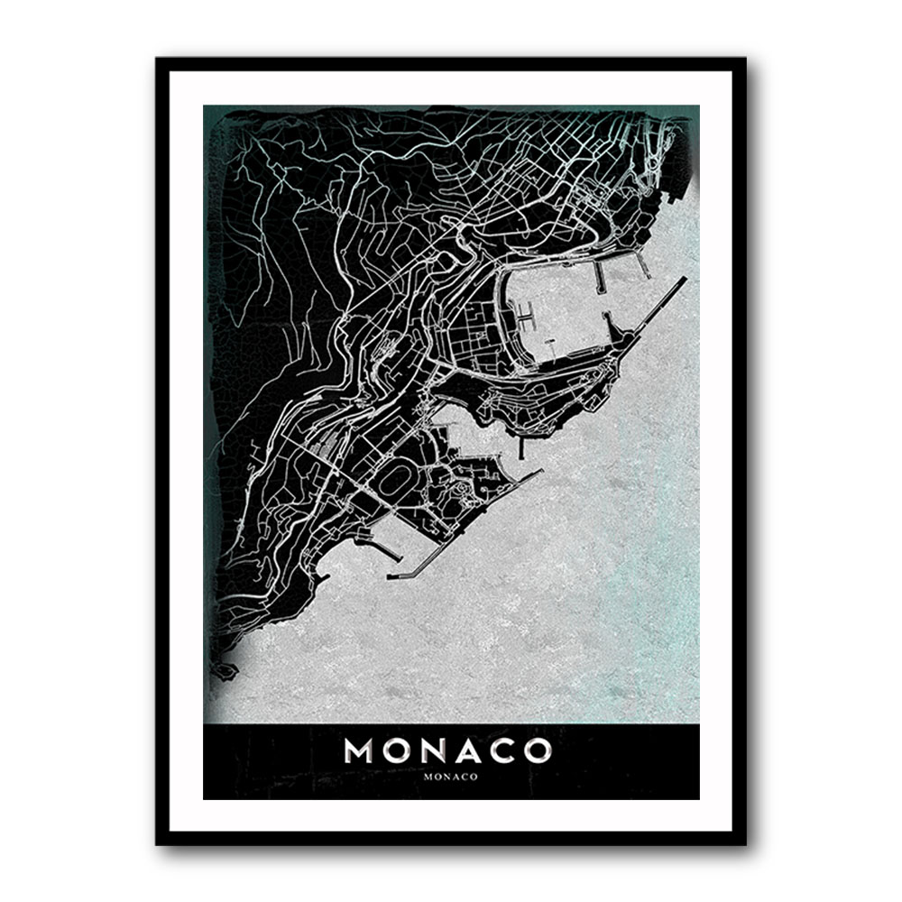 Monaco Map Wall Art