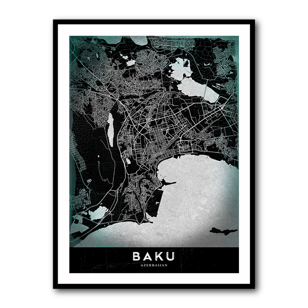 Baku Map Wall Art