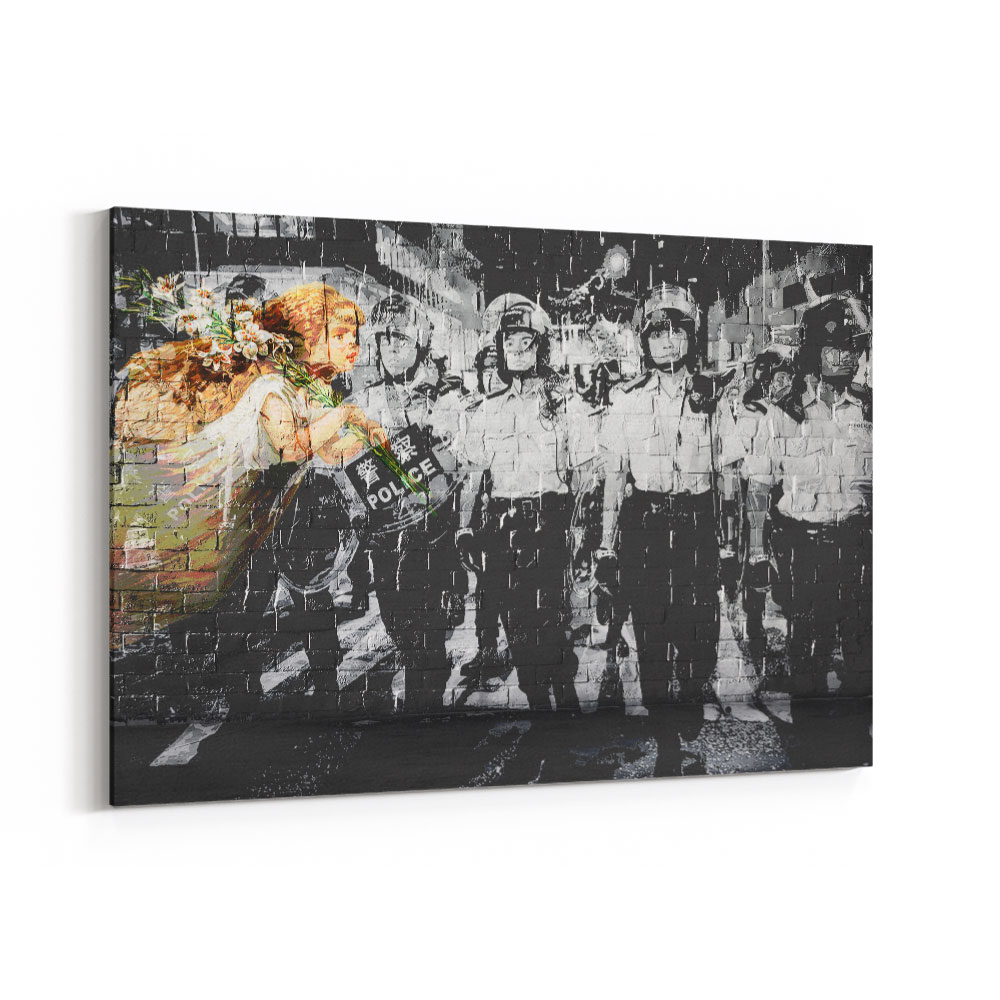 Hong Kong Riot Street Art Wall Art
